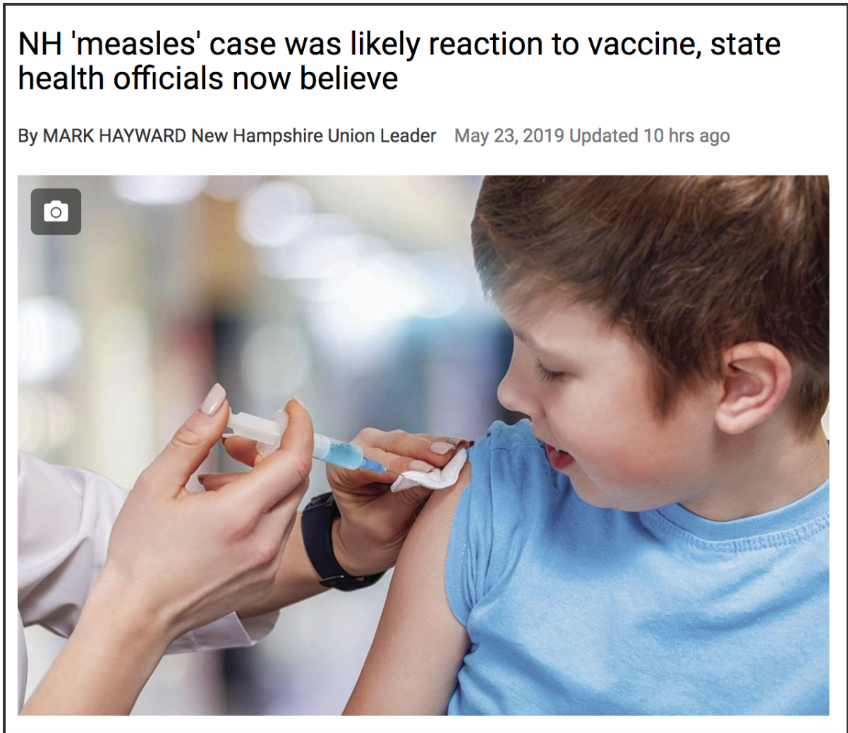 ‘Measles’ Caused by MMR Vaccine Reaction, Acknowledged by NH State ...